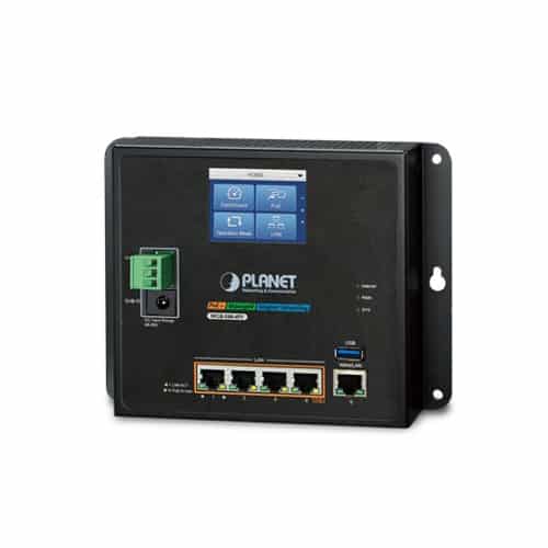 IP30 Industrial Wall-mount Gigabit Router with 4-Port 802.3at PoE+ and ...